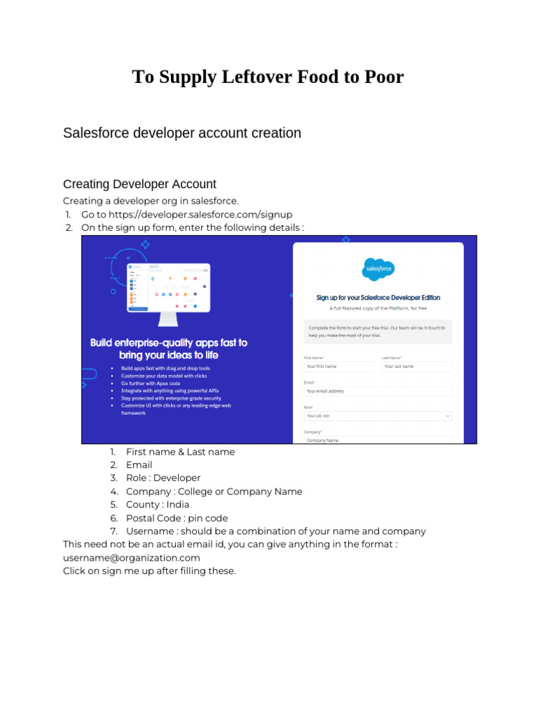 Salesforce Project: Food Donation Setup | PDF | Computing | Software
