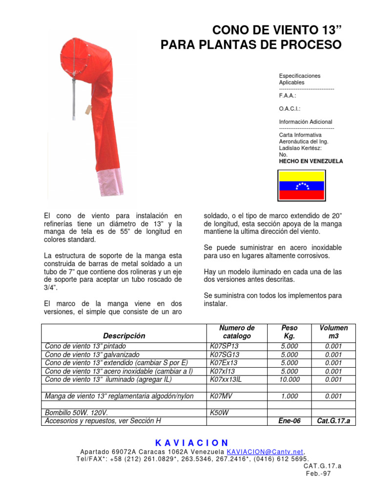 Cono de Viento para Plantas Industriales | PDF