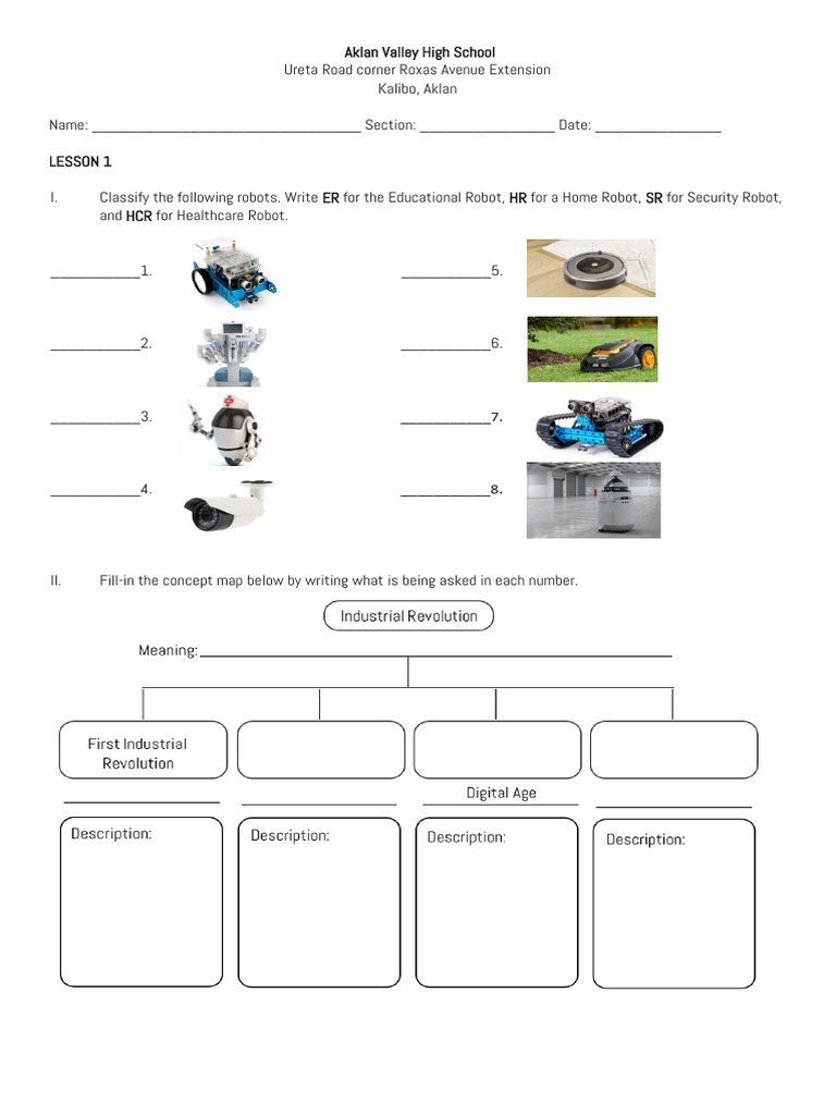 WS1 - Robotics 7 - Worksheet 1 | PDF | Robot | Robotics