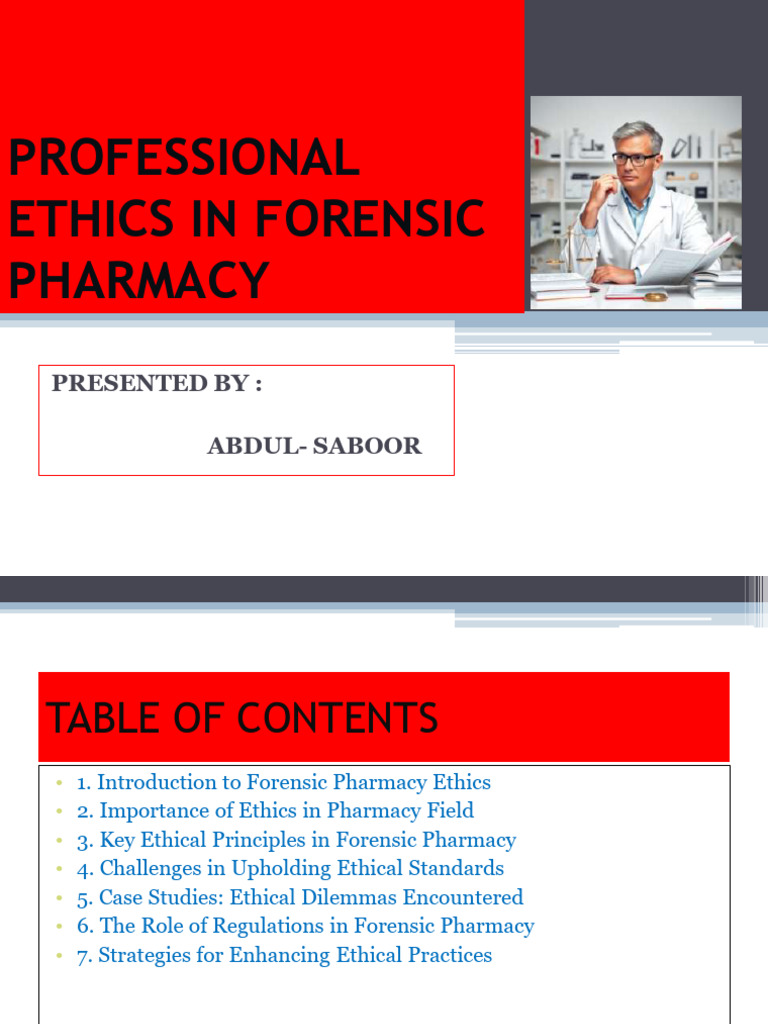 Ethics in Forensic Pharmacy Practices | PDF | Pharmacy | Pharmacist