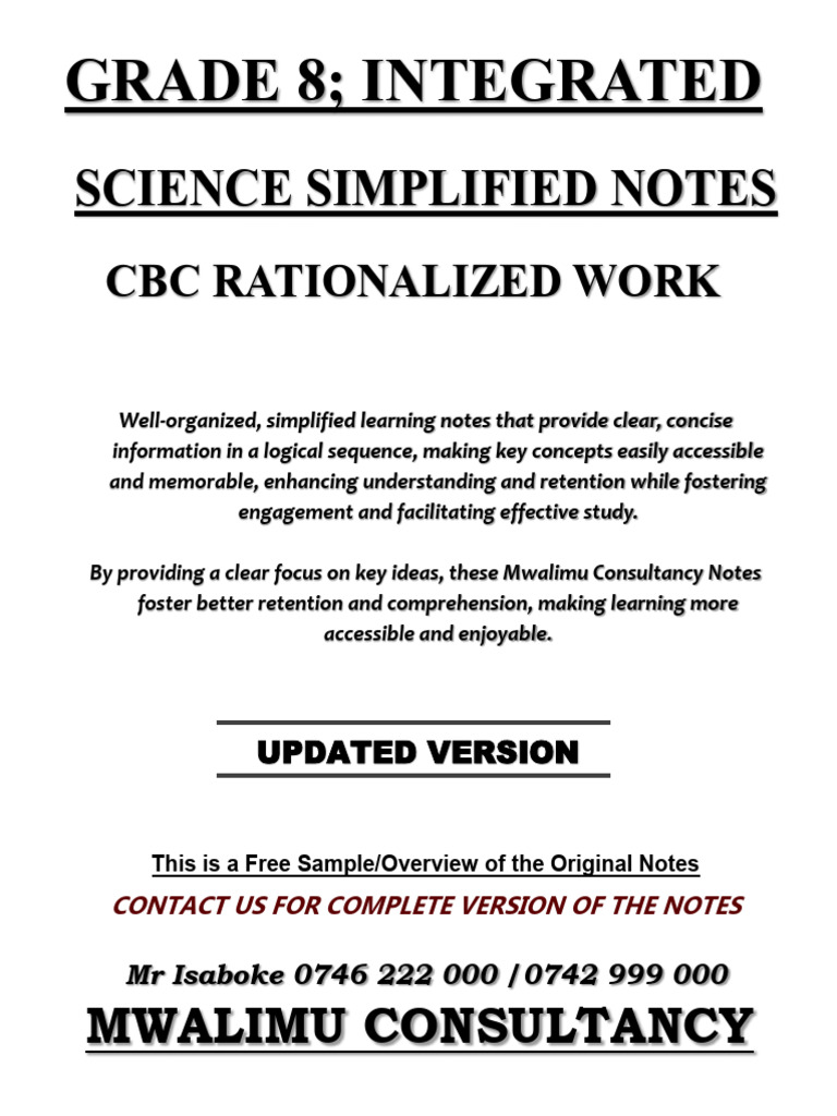 Grade 8 Integrated Science Notes SP | PDF | Cell (Biology) | Chemical ...