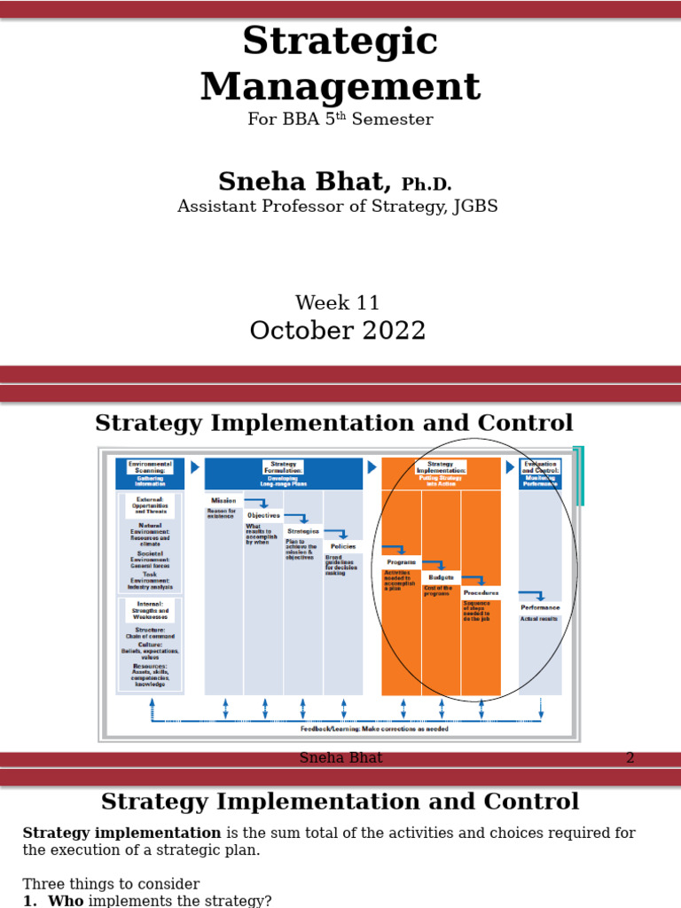 Strategy Implementation and Control Guide | PDF | Corporate Governance ...