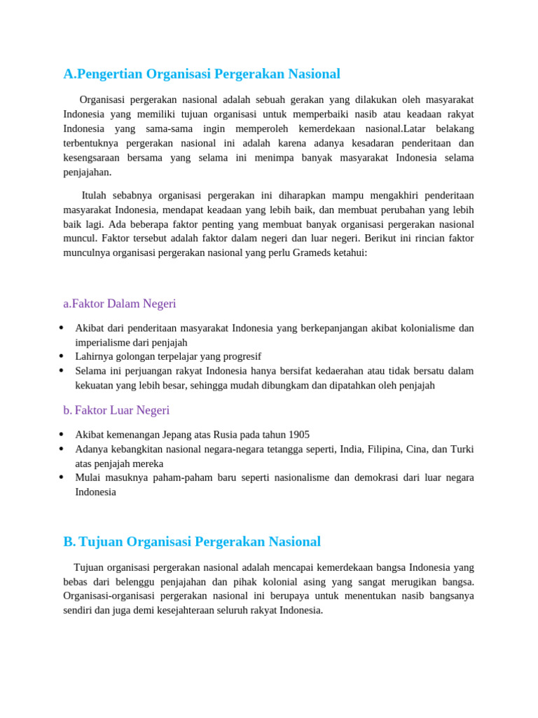 Organisasi Pergerakan Nasional Indonesia | PDF