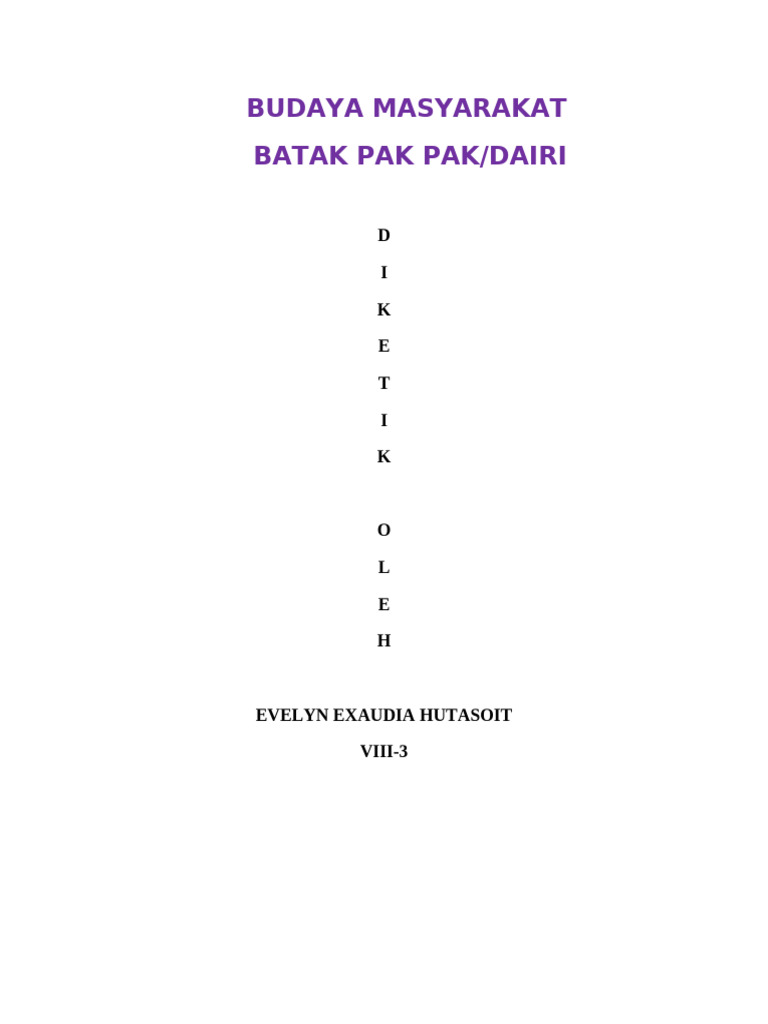 Budaya dan Pakaian Adat Batak Pakpak | PDF