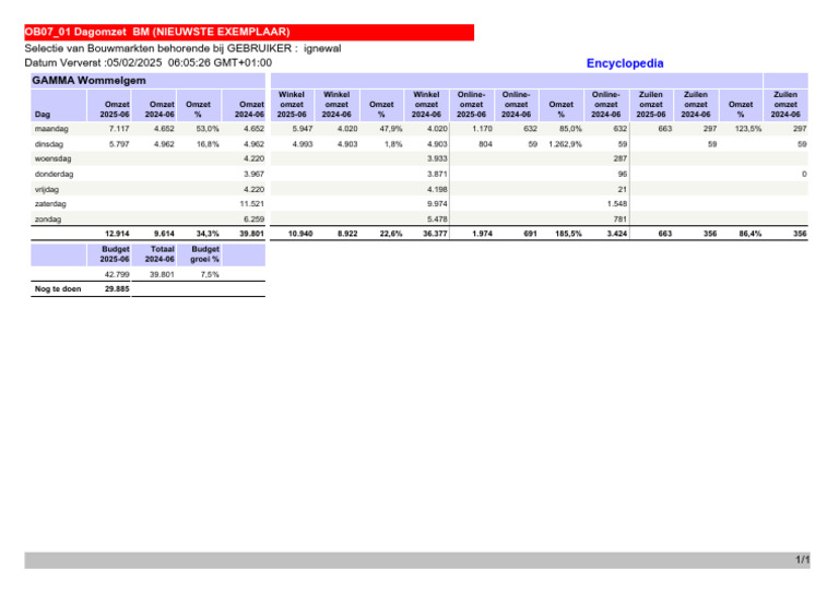 OB07 - 01 Dagomzet BM - 2025-02-05-06-03-00 | PDF