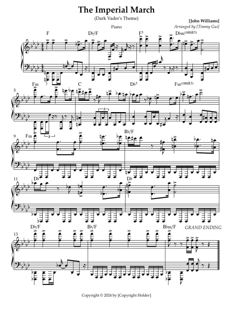 Partition Piano: L'Imperial March | PDF