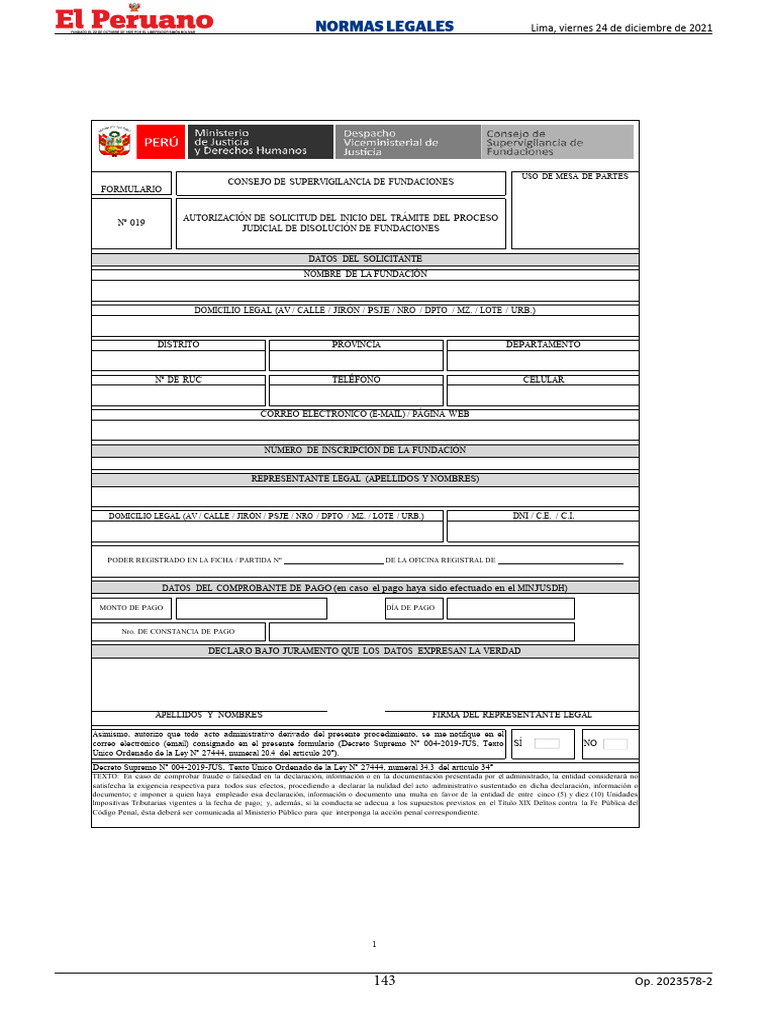 Formulario 19 PDF | PDF