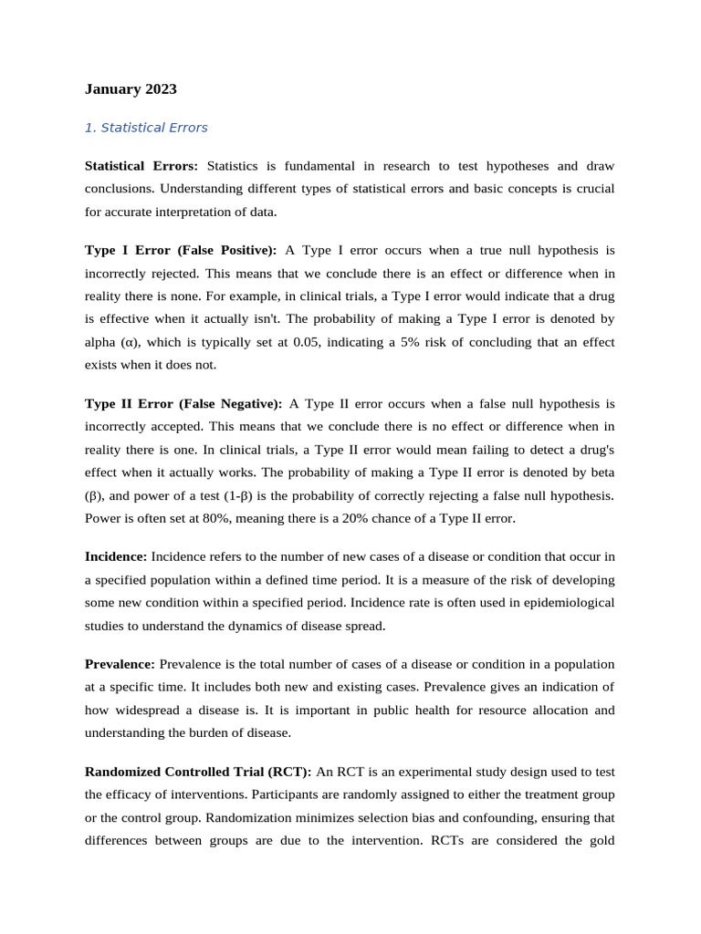 Detailed Ans - Mem Old QP Answers by JSSL | PDF | Type I And Type Ii Errors | Randomized ...