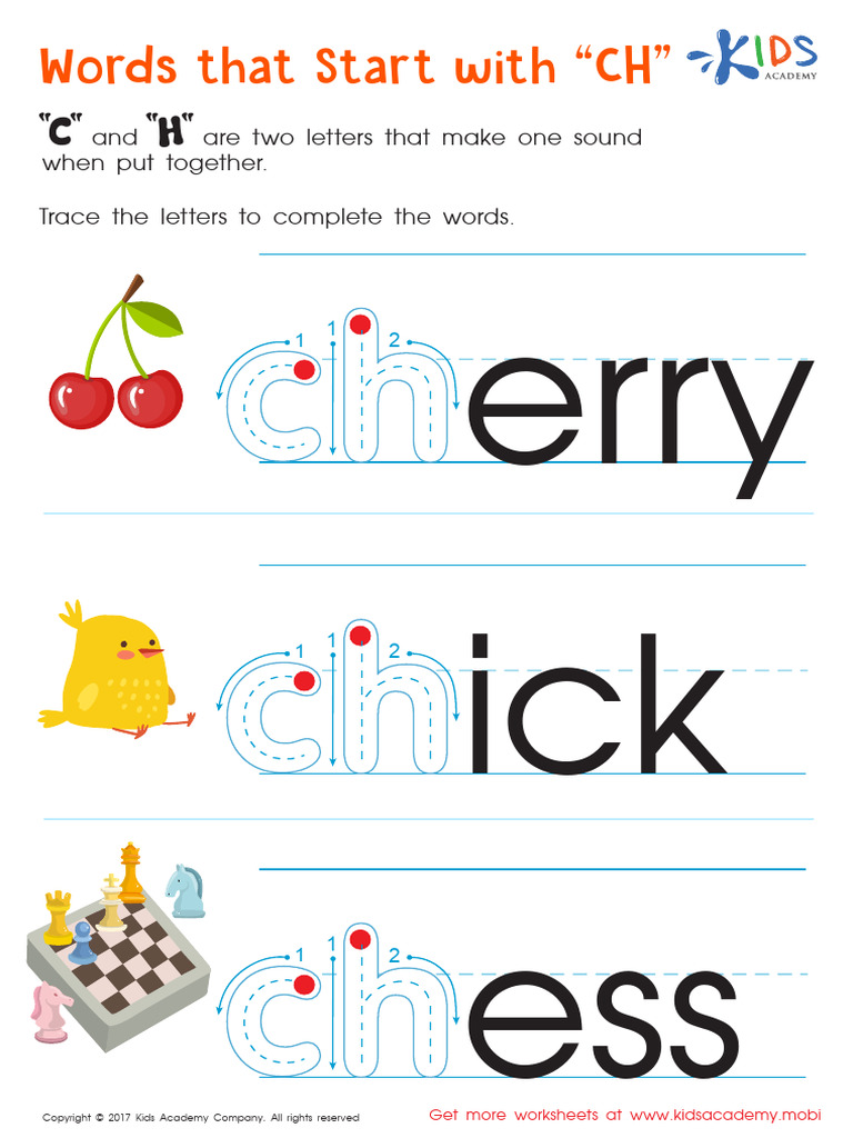 Grade 1 Words That Start With CH Spelling Worksheet Gwen | PDF