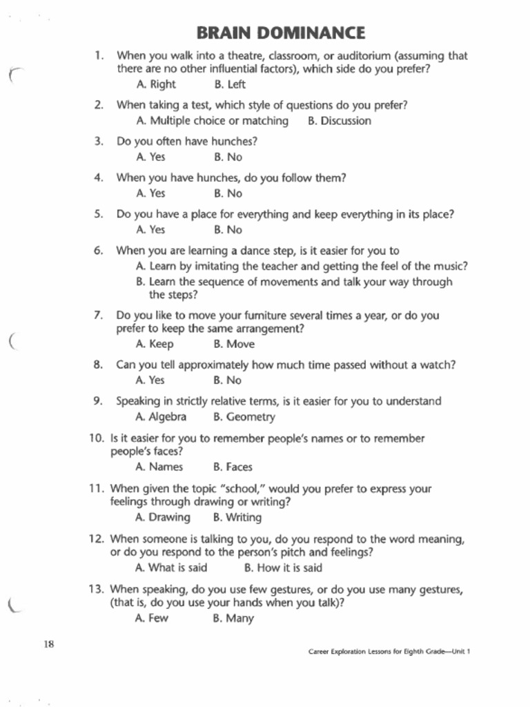 Preston Thompson - Brain Dominance | PDF