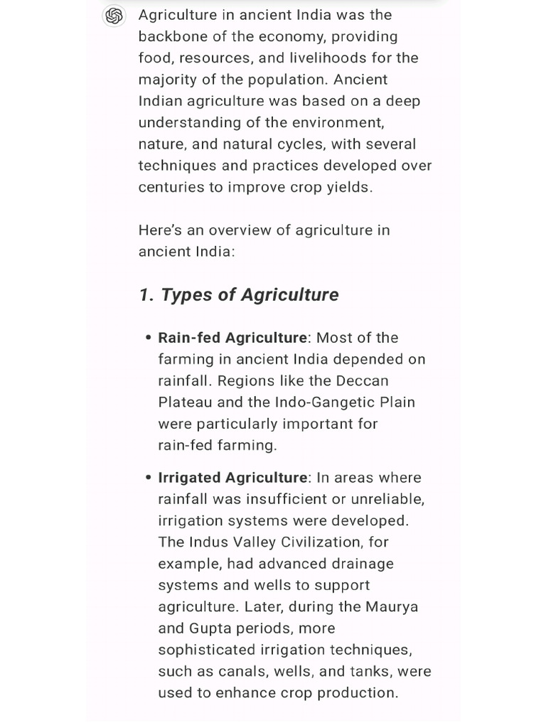 Agriculture in Ancient India | PDF