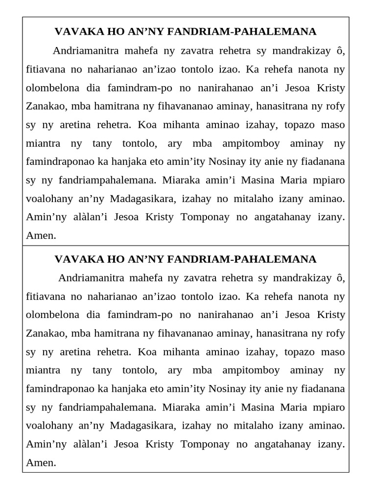 Vavaka Ho An | PDF