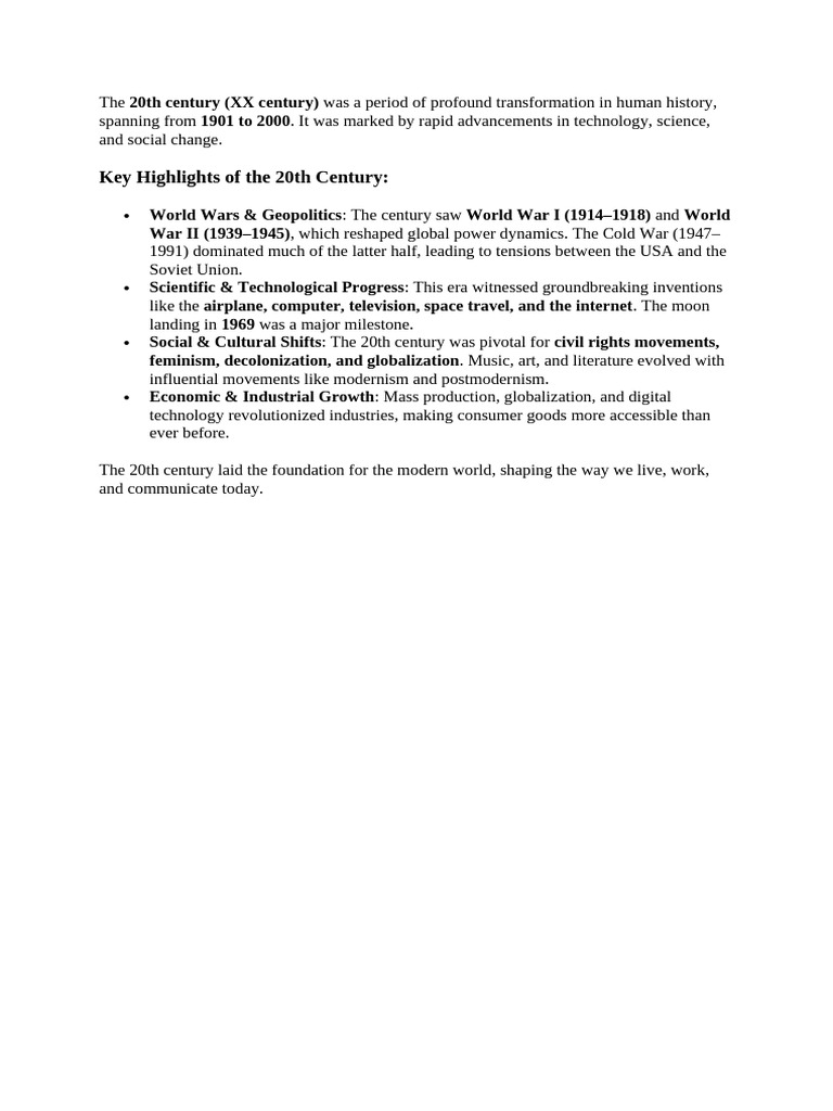 Transformations of the 20th Century | PDF