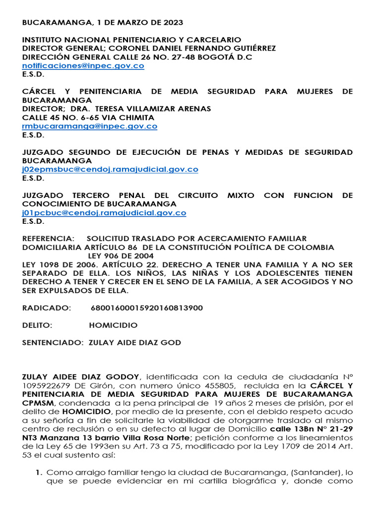Acercamiento Familiar Zulay | PDF | Familia | Derechos de los niños