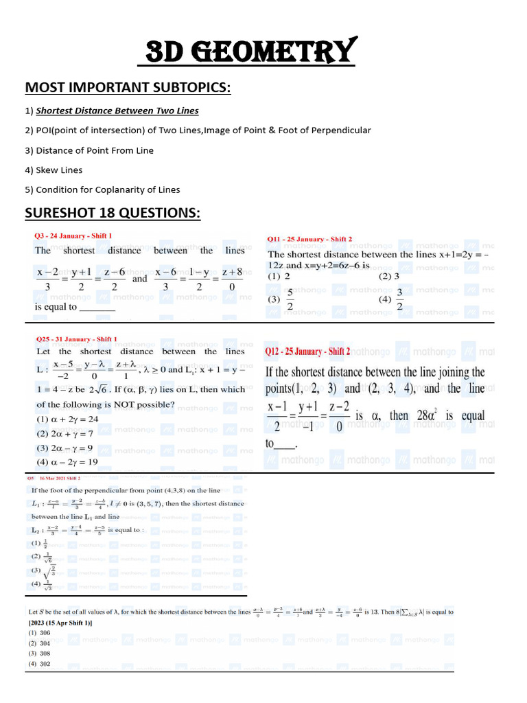 3d Geometry (Gourab Roy) | PDF