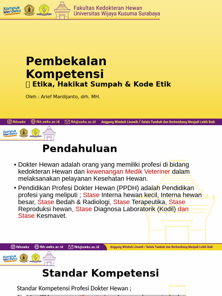 01 - Pembekalan Kompetensi - Etika, Hakikat Sumpah & Kode Etik | PDF