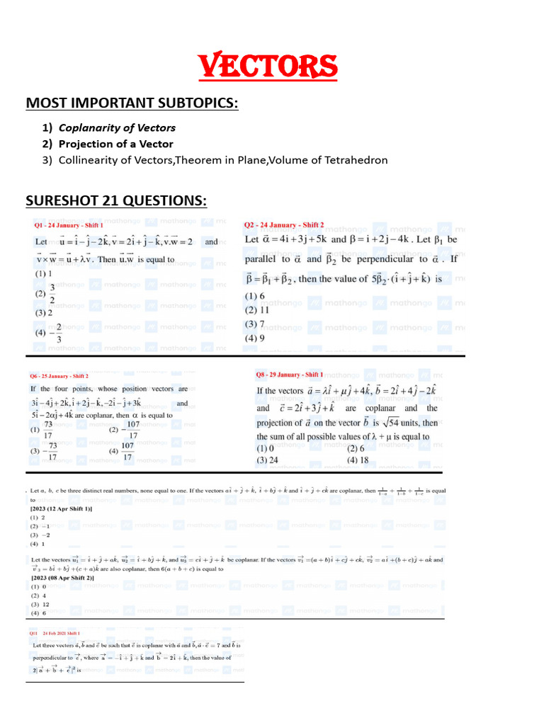 Vectors (Gourab Roy) | PDF