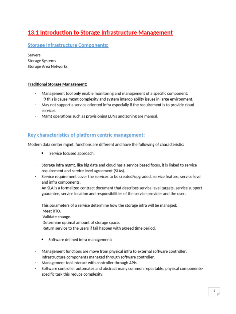 Storage Infrastructure Management Guide | PDF | Cache (Computing ...