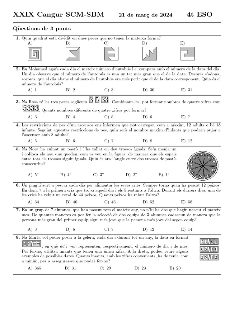 Cangur 2024 Quart | PDF