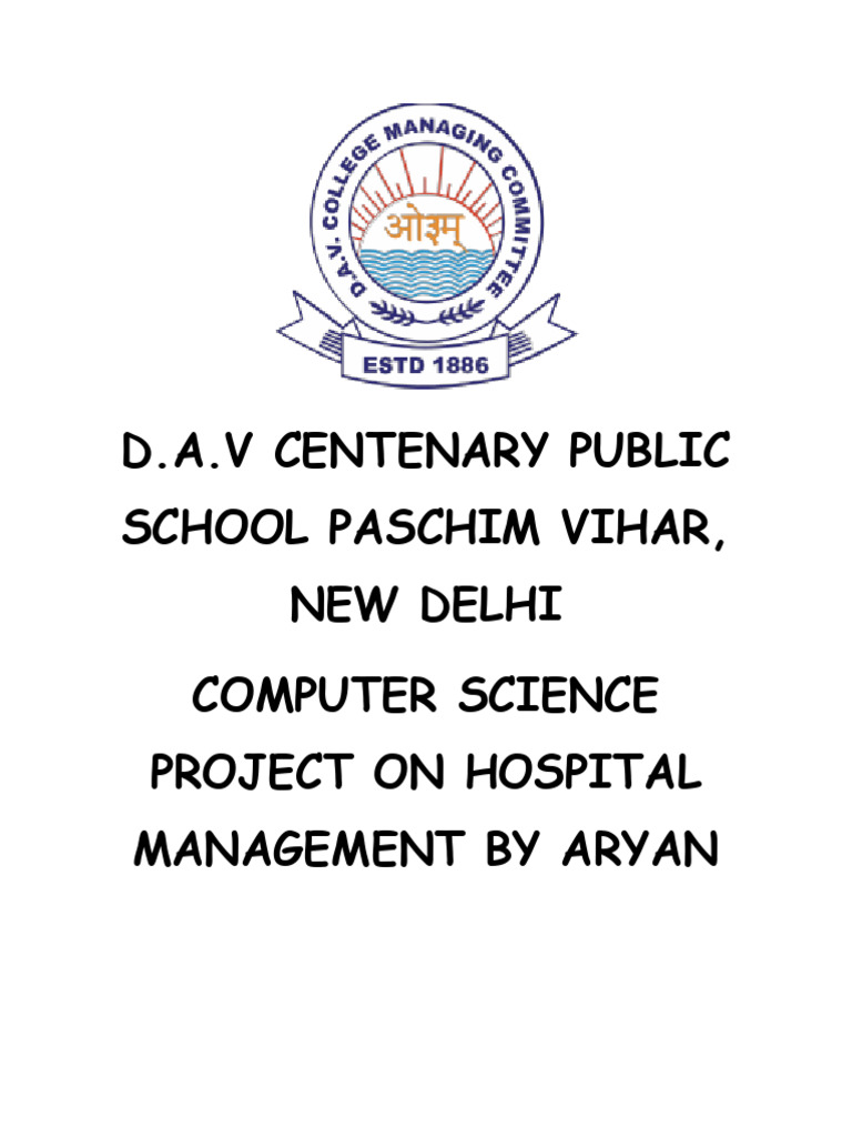 Project 2024 Anshu and Aryan Hospital Management - Py-1 | PDF | My Sql | Databases