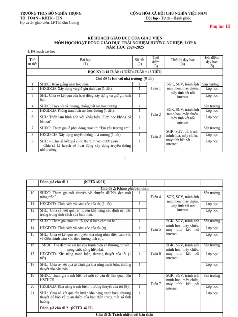 HDTN 8-Phu Luc 3 | PDF