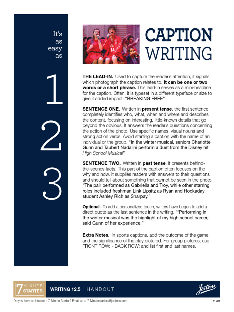 prnt14 0612 1 2 3 Expanded Caption Writing - Lesson Activity Exit | PDF ...