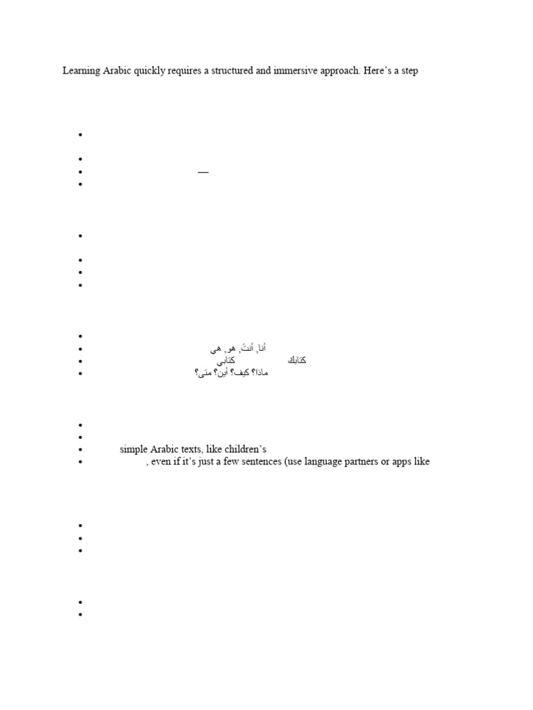 Fast Track to Learning Arabic: A Guide | PDF | Arabic | Linguistics