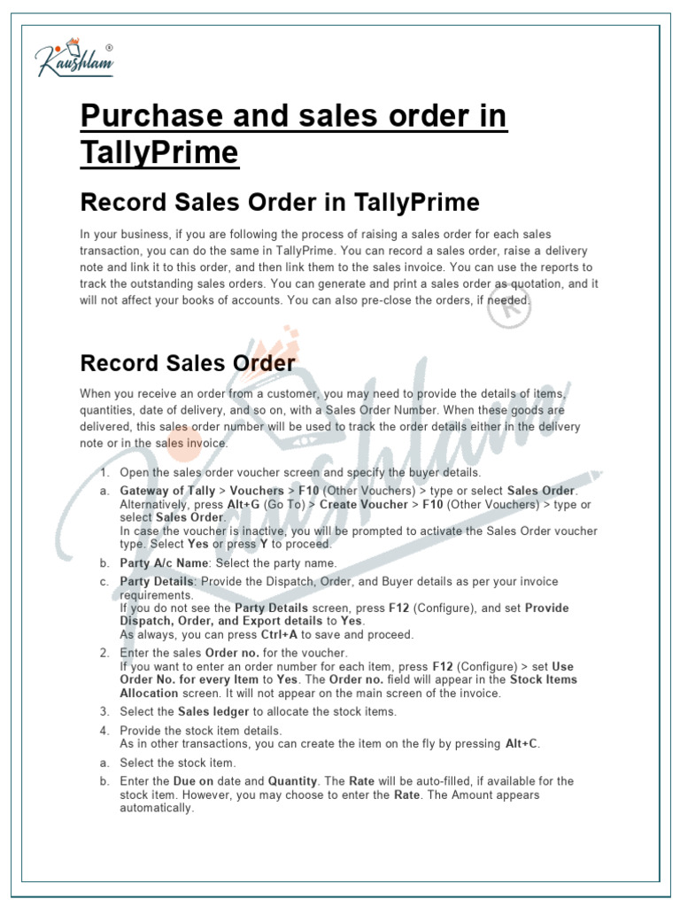 Chapter 13 - Purchase and Sales Order | PDF | Voucher | Receipt