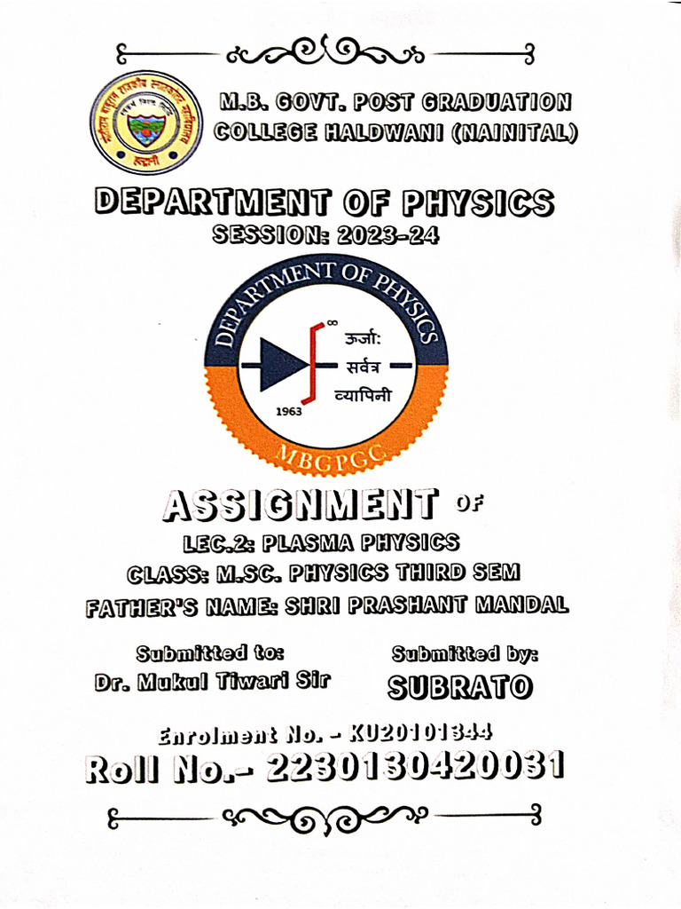 LEC2 - Plasma Physics | PDF