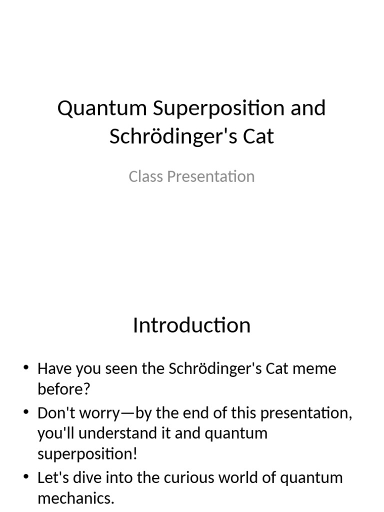 Quantum Superposition Presentation | PDF