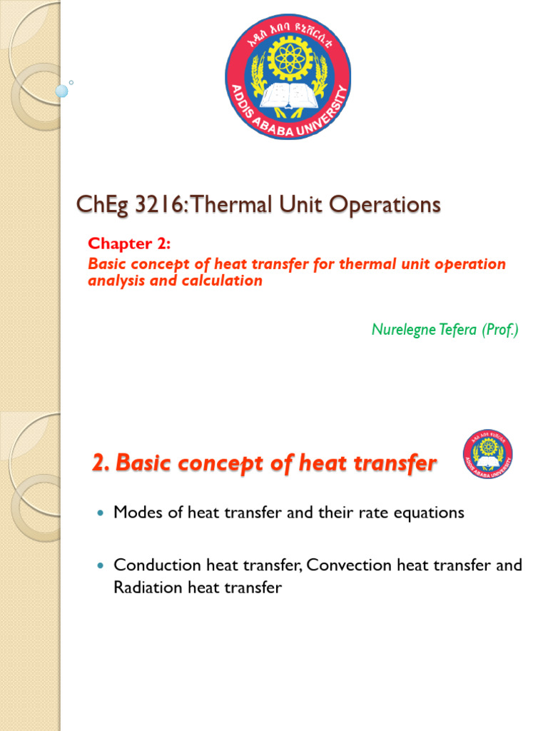Chapter 2 Basic Concept of Heat Transfer For Thermal Unit Operation Analysis and Calculation ...