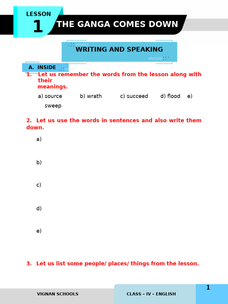 Class 4 English Workbook Activities | PDF | Poetry | Noun