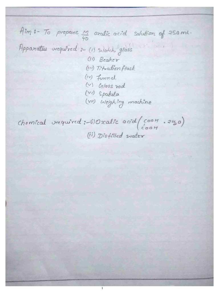chemistry practical file | PDF
