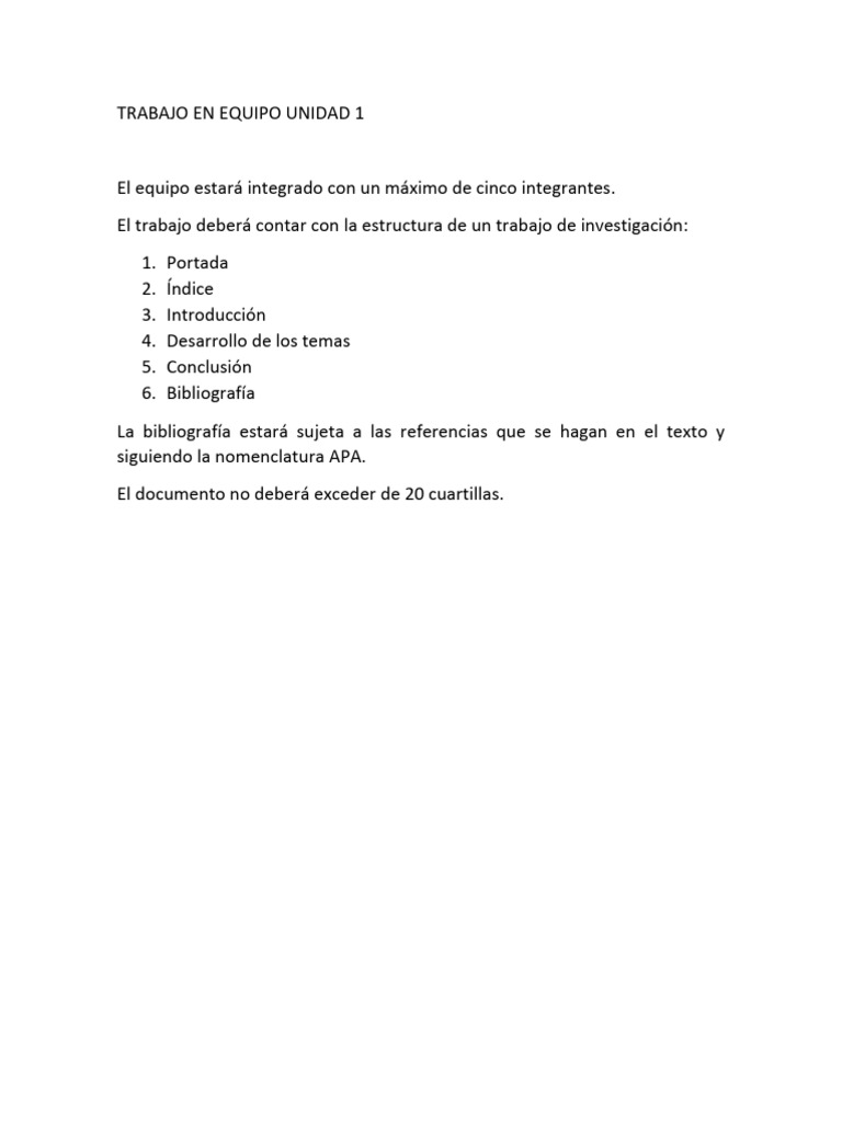 Estructura de Trabajo en Equipo | PDF