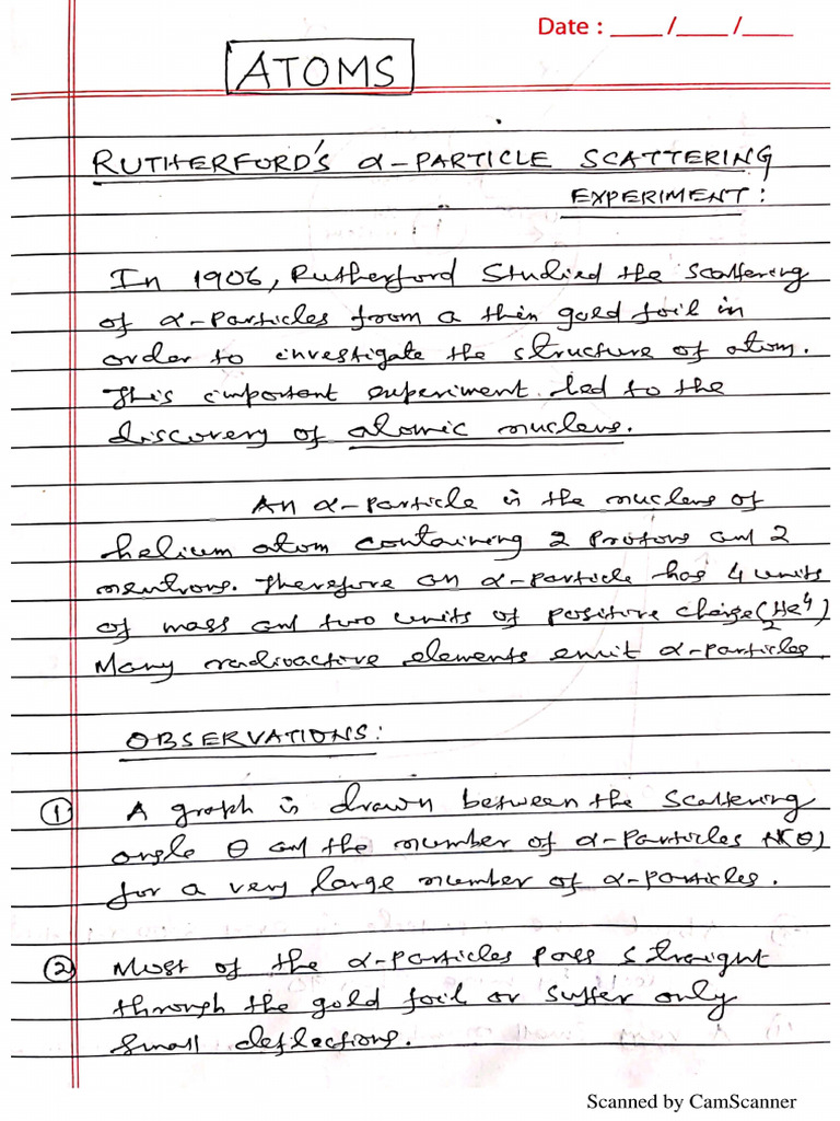 Atoms Note | PDF