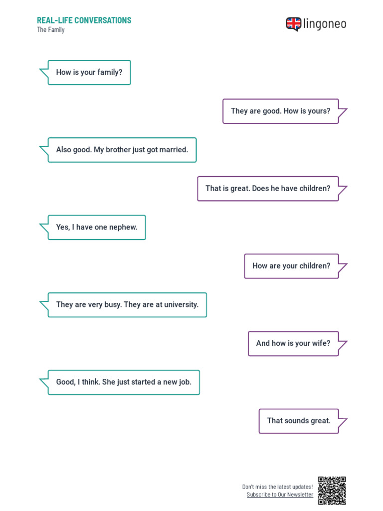 The Family Part 1 - Dialogue ( Lingoneo.org ) | PDF