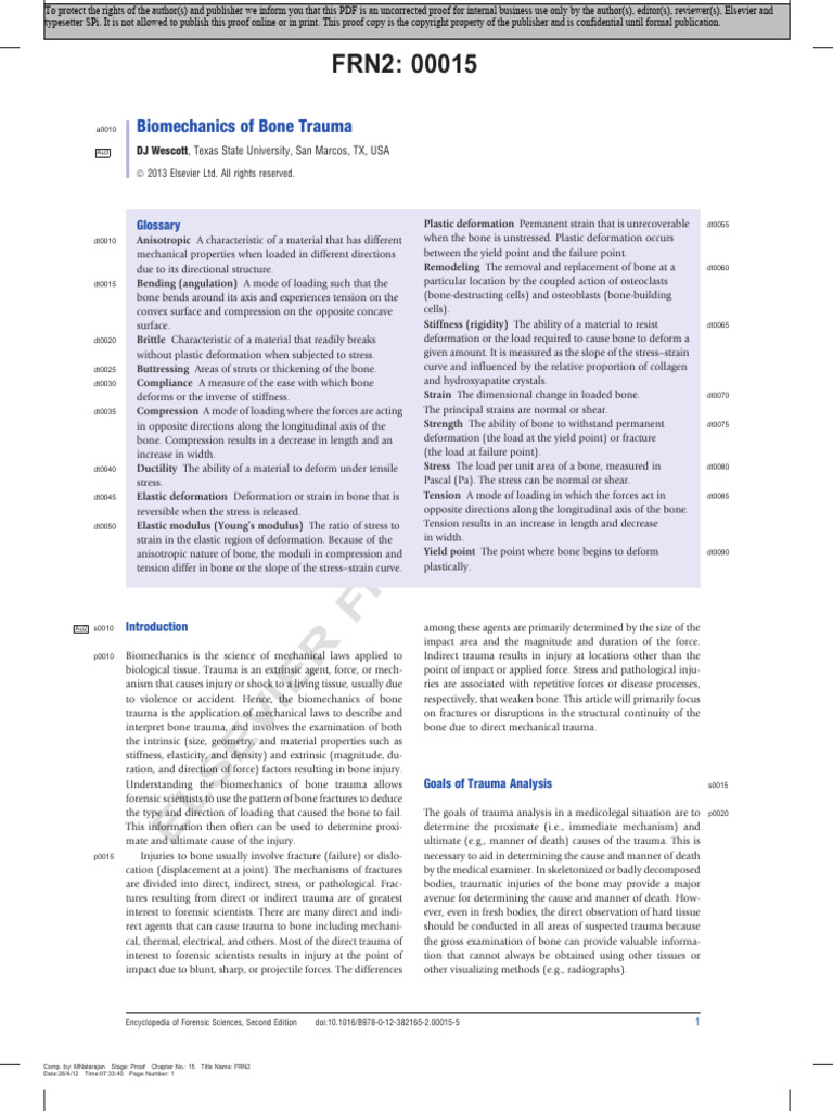 Biomechanics of Bone Trauma | PDF | Deformation (Engineering) | Young's ...