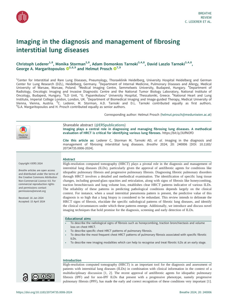 Imaging in Diagnosis Fibrosis Interstitial Lung Disease | PDF | Medical ...