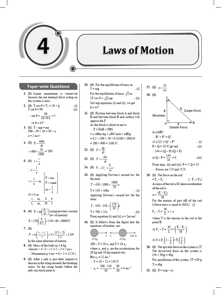 Laws of Motion-1 | PDF | Force | Tension (Physics)