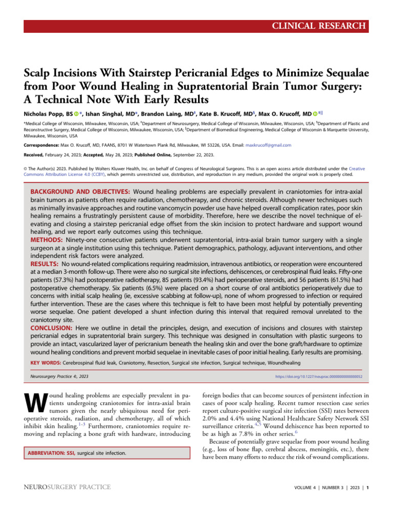 Scalp Incisions With Stairstep Pericranial Edges.5 | PDF | Surgery ...