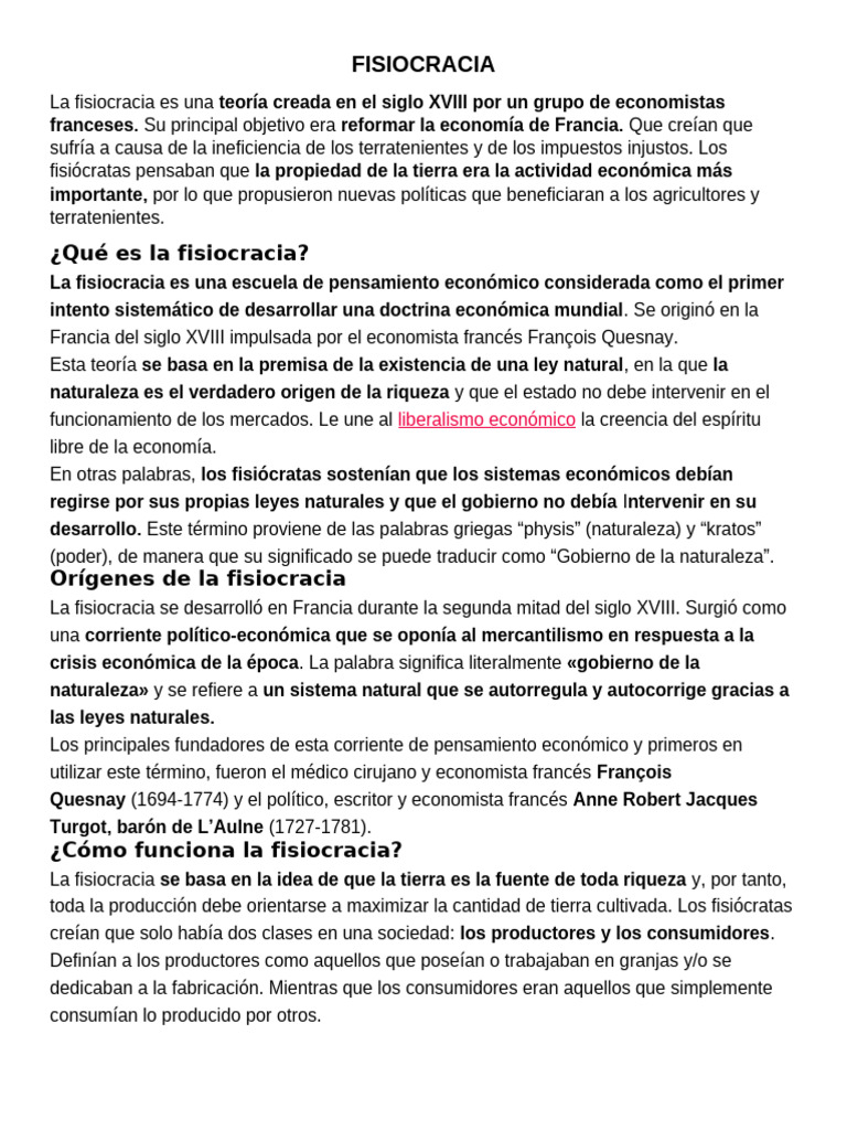 Fisiocracia 5°1° | PDF | Riqueza | Ciencias económicas