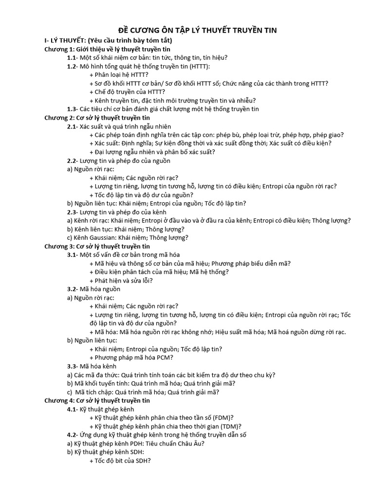 Nội Dung Ôn Tập Lttt 2024 | PDF