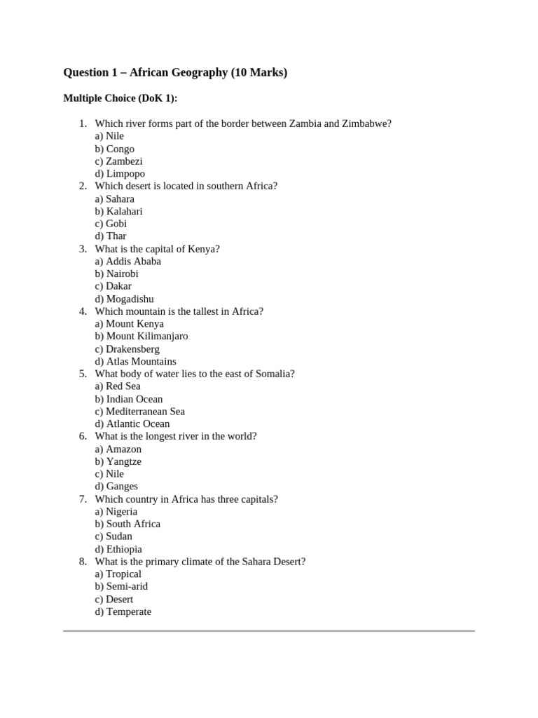 Grade 8 End of Term 1 Social Studies Final Exam Revision Sheets | PDF ...