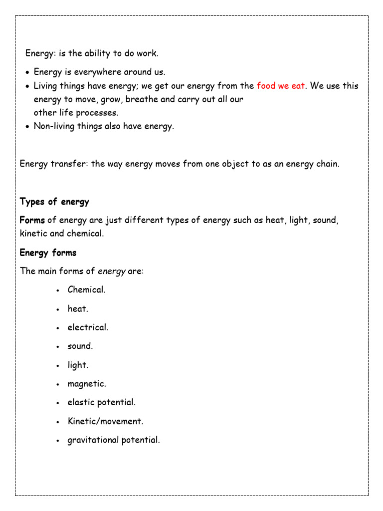 Energy Unit 2 | PDF