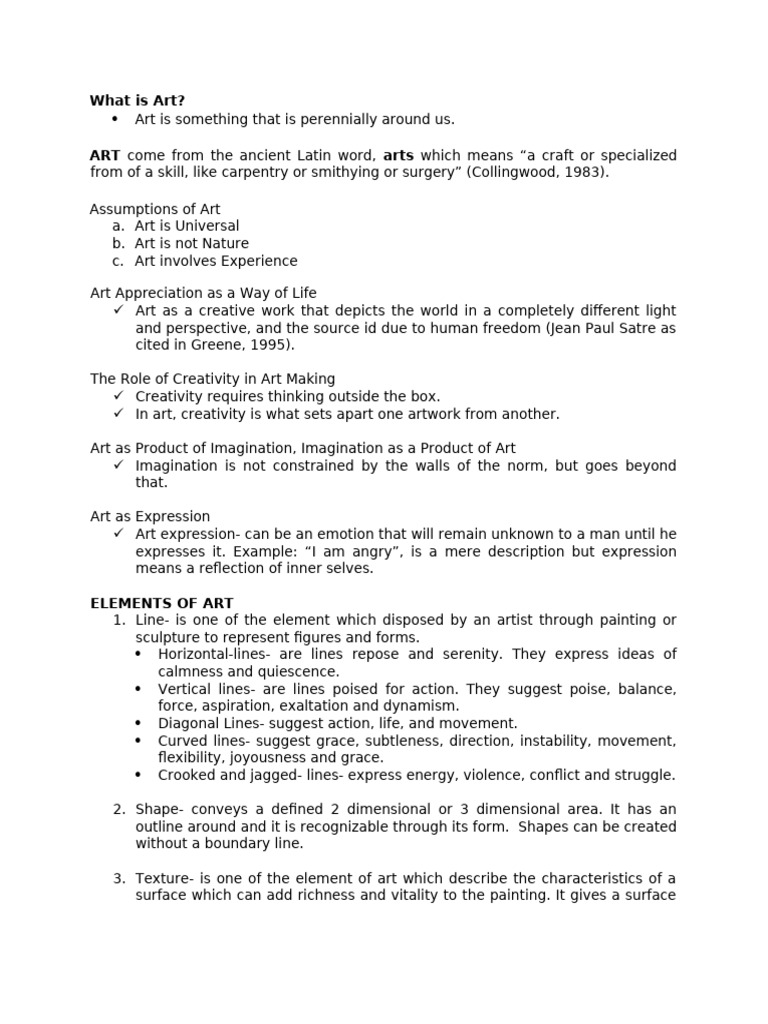 Art Appreciation Reviewer | PDF | Composition (Visual Arts) | Dances