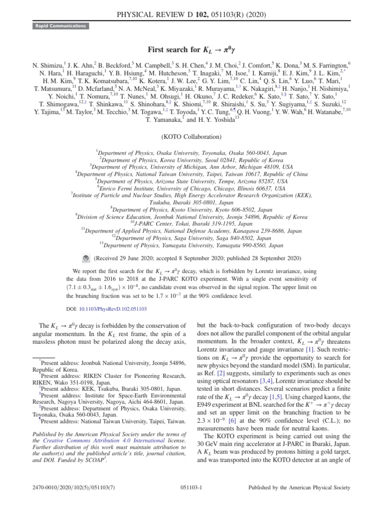 kpi0g | PDF | Photon | Electronvolt