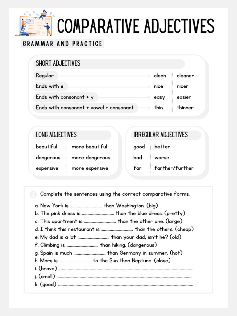 COMPARATIVE ADJECTIVES | PDF | Language Families | Languages
