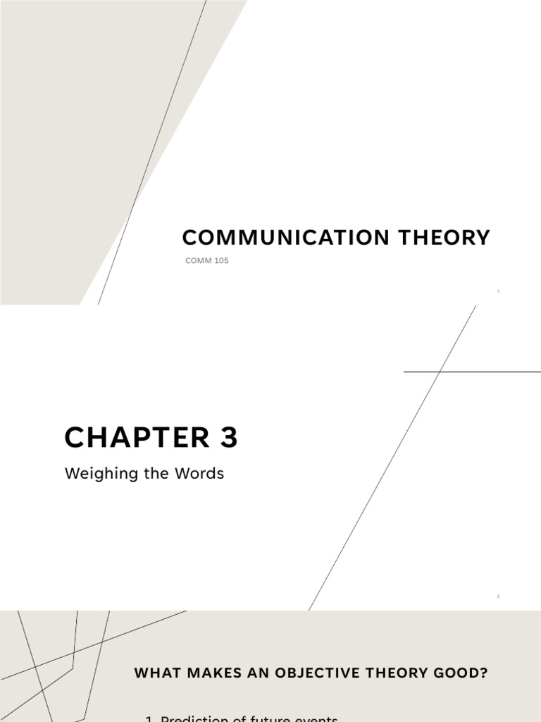 Key Traits of Communication Theories | PDF