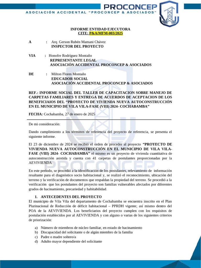 INFORME socializacion | PDF