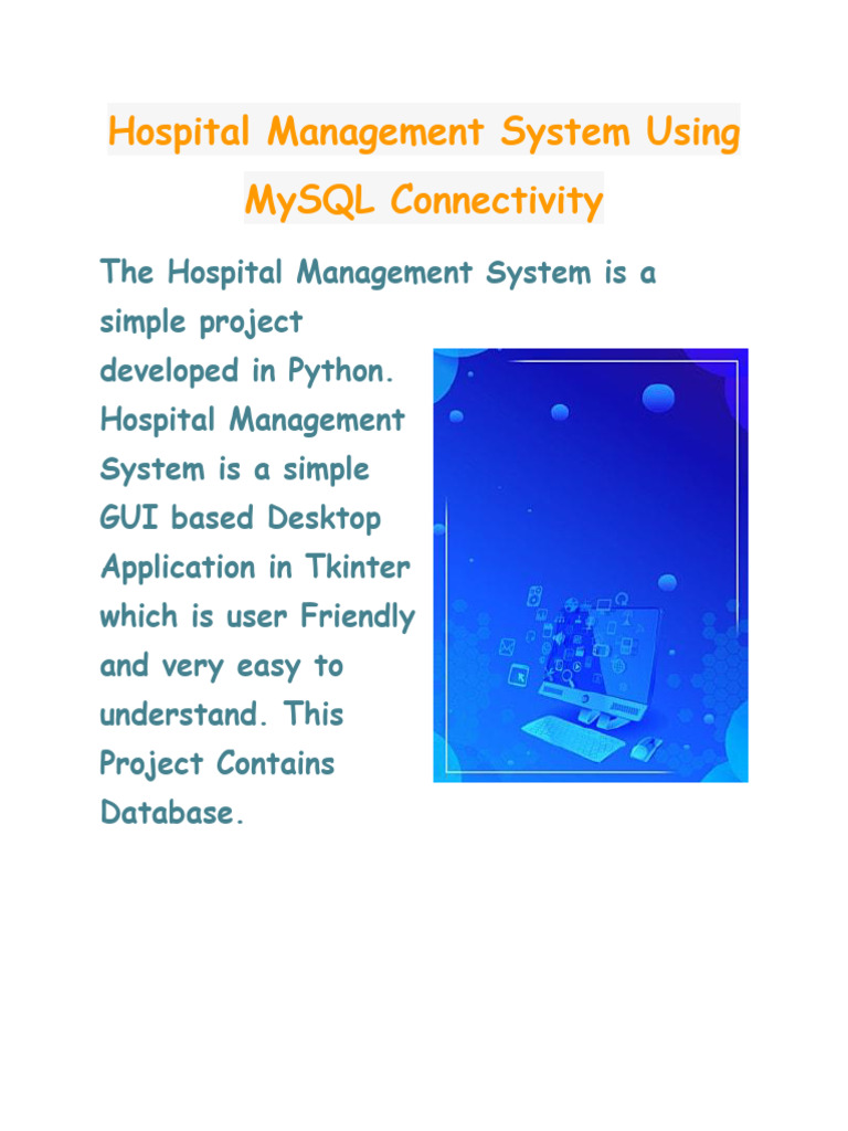 Hospital Management System Using MySQL Connectivity | PDF
